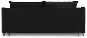 Třímístná rozkládací pohovka rutile 215 cm samet černá MUZZA