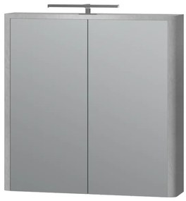 Kingsbath Livorno Structure Grey 70 zrcadlová skříňka do koupelny s LED osvětlením
