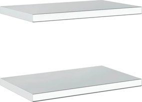 Nástěnné police 2 ks 50 x 30 cm stříbrné nerezová ocel 30285