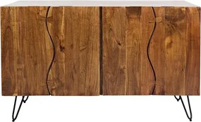 Komoda Avola 137 cm z masivu černá/ořech