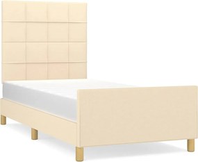 Rám postele bez matrací krémově 90x190 cm textil 3125022