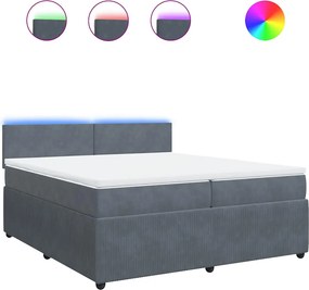 Box spring postel s matrací tmavě šedá 200x200 cm samet 3290125
