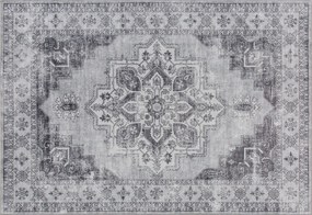 HOMCOM Pratelný protiskluzový vintage flanelový krátkosrstý koberec 230 × 160 cm, šedý
