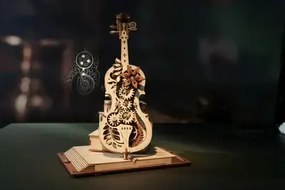 RoboTime dřevěné mechanické puzzle Kouzelné violoncello / od 14 let /