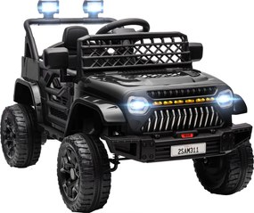 Dětské elektrické auto AIYAPLAY pro děti od 3 let - 12V baterií, dálkově ovládané, nastavitelná rychlost, USB, světlomety, klakson, černé | Aosom