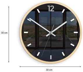 Nástěnné hodiny Grafit 30 cm šedé/černé