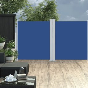 Zatahovací boční markýza / zástěna modrá 160 x 600 cm