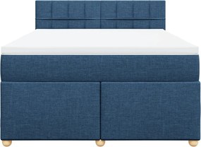 Box spring postel s matrací modrá 160x200 cm textil 3286737