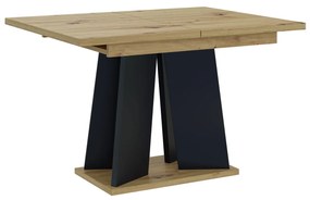 Rozkládací jídelní stůl ENDRE - dub artisan / černý