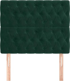 Čelo postele tmavě zelené 90x7x118/128 cm sametové 3116707