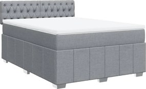 Box spring postel s matrací světle šedá 140 x 190 cm textil 3289370