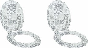 Toaletní sedátko s tlumeným zavíráním 2 ks Modro-bílá porcelán 3414540