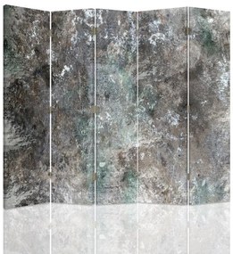 Ozdobný paraván, Betonová stěna - 180x170 cm, pětidílný, obustranný paraván 360°