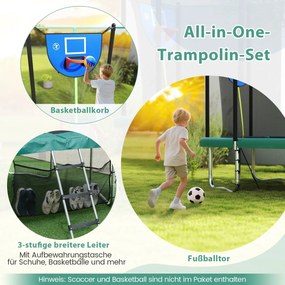 Costway 3 v 1 Obdélníková trampolína se žebříkem