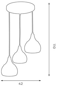 Lustr na lanku AKTAN 3xE27/60W/230V černá kulatý