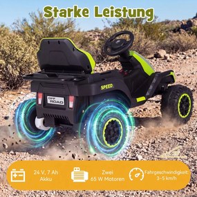 Costway 24 Elektrický traktor V Elektrický traktor pro děti ve věku 3 a – zelený
