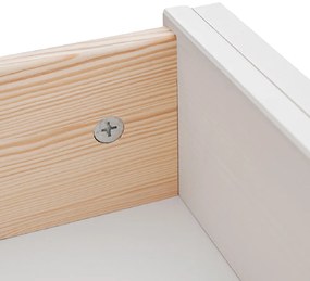 Massive home | Belluno Elegante bílá komoda 4D2S z masivu s dubovou deskou