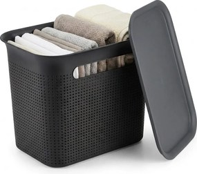 Rotho Úložný box s víkem a s madly BRISEN 7l, 26x18x21cm, černý