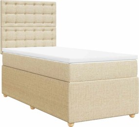 Box spring postel s matrací krémová 100 x 200 cm textil 3291986
