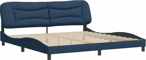 Rám postele bez matrace Hvar modrý 200 x 200 cm textil 3207799