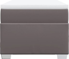 Box spring postel s matrací šedá 80 x 200 cm umělá kůže 3285187