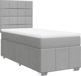 Box spring postel s matrací světle šedá 80 x 200 cm textil 3291495