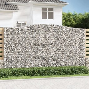 Klenutý gabionový koš 400 x 50 x 220/240 cm pozinkované železo 153421