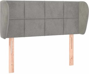 Čelo postele typu ušák světle šedé 103x23x78/88 cm samet 3117186
