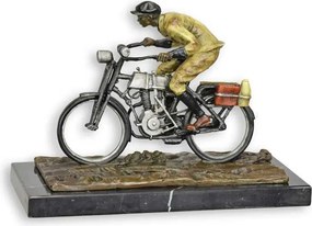 Bronzová socha Retro motocyklista