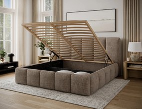 Postel Edvige + Dřevěný rám + plynový výtah + kontejner 180x200