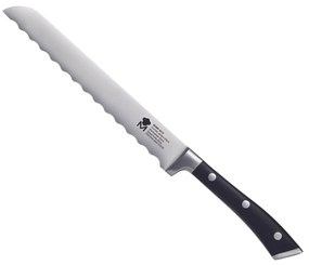 Kuchyňský nůž Masterpro s vroubkovaným ostřím / 20 cm / černá