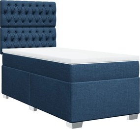 Box spring postel s matrací modrá 90x200 cm textil 3292684