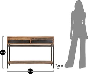 Designová konzola Halszka 118 cm hnědá / černá