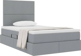 Postel s úložným prostorem a matrací Světle šedá 120 x 200 cm 3371709