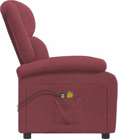 Elektrické masážní křeslo vínové textil 3098362