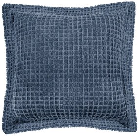Modrý bavlněný dekorativní polštář Tiseco Home Studio Waffle, 45 x 45 cm