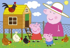 DINO Puzzle 24 dílků Peppa Pig Slepičky 26x18cm skládačka v krabici dn351615