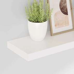 Plovoucí nástěnné police 2 ks bílé vysoký lesk 50x23,5x3,8 cm MDF 323746