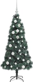 Umělý osvětlený vánoční stromeček s sadou koulí Zelená 120 cm 3396144