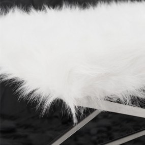 Tutumi, lavička ve skandidávském stylu 100x50x52cm BC-1518-1, bílá-chromová, KRZ-03800