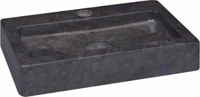 Nástěnné umyvadlo černé 38 x 24 x 6,5 cm mramor 149187
