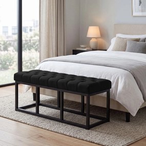 Lavice Amun látka černá konstrukce 120 cm