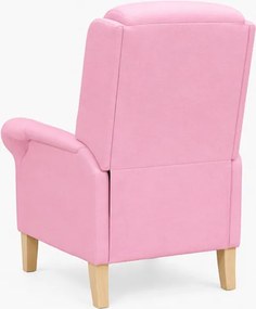 relaxační křeslo, odpočinkové, ušák, dřevo/textil, 101x95x75 cm, přírodní/růžová, Dekorino KR20260044