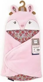 Doudou Plyšová růžová dečka s kapucí Boh'aime 70 cm / od 0 let
