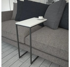 Odkládací stolek ve tvaru C, dřevo bílá, Callen
