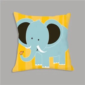 Sametový potah na polštář - malovaná zvířátka Motiv: Slon