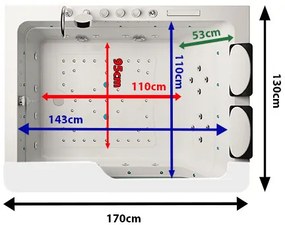 BPS-koupelny Hydromasážní vana HYD-TU913WH 170x130 BÍLÁ s ohřevem vody