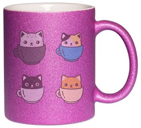 Ekomazlíček Třpytivý hrnek CAT CUP Barva hrnknu: Fialová