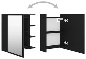vidaXL Marketos Koupelnová skříňka se zrcadlem černá 62,5x20,5x64 cm