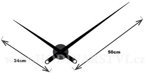 Designové nástěnné hodiny Future Time FT9110BK Hands black 100cm